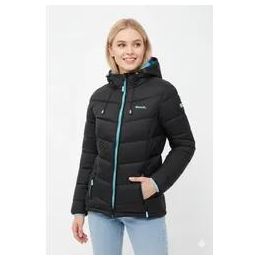 Steppjacke Bench. "JIYRA", Damen, Gr. 42, schwarz, Steppware, Obermaterial: 100% Nylon. Futter: 100% Polyester, unifarben mit Farbeinsatz, h&uuml;ftlang, ohne Ausschnitt, Jacken Steppjacke, leichte, taillierte &Uuml;bergangsjacke mit breiter Steppung und Kapuze