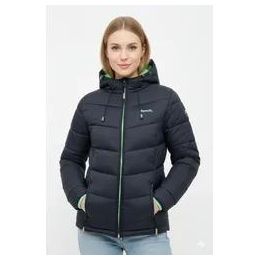 Steppjacke Bench. "JIYRA", Damen, Gr. 42, navy, Steppware, Obermaterial: 100% Nylon. Futter: 100% Polyester, unifarben mit Farbeinsatz, h&uuml;ftlang, ohne Ausschnitt, Jacken Steppjacke, leichte, taillierte &Uuml;bergangsjacke mit breiter Steppung und Kapuze