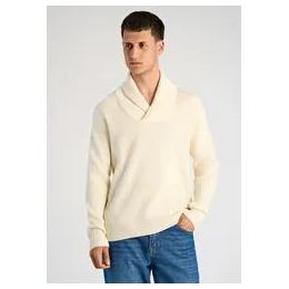 Strickpullover LINDBERGH "Strickpullover Relaxed Fit", Herren, Gr. L, pearl wei&szlig;, Obermaterial: 80% Baumwolle, 20% Polyester, unifarben, V-Ausschnitt, Pullover Strickpullover