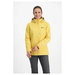 Outdoorjacke Jack Wolfskin "TRAILTIME 2L JKT W", Damen, Gr. XXL, lemon ice, Obermaterial: 100% Polyester, Jacken Outdoorjacke, Wasserdicht, winddicht, atmungsaktiv, &Uuml;bergangsjacke