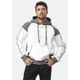 Cipo & Baxx Sweatshirt CIPO & BAXX "CL591", Herren, Gr. L, ecru, Feinstrick, 70% Baumwolle, 30% Polyester, unifarben, regular fit normal, Rundhals, Raglan&auml;rmel Rippb&uuml;ndchen, Sweatshirts Sweatshirt, mit Kapuze