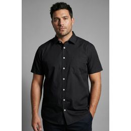 Kurzarmhemd MAN'S WORLD PLUS "Gro&szlig;e Gr&ouml;&szlig;en", Herren, Gr. 41/42, N-Gr, schwarz, Web, Obermaterial: 55% Baumwolle, 45% Polyester, unifarben, bequem normal, Hemden, Kurzarm, f&uuml;r verschiedene Anl&auml;sse, aus Baumwolle und Polyester