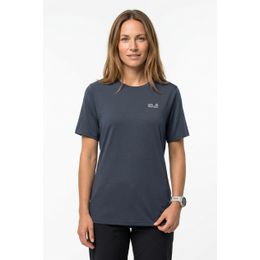 Funktionsshirt Jack Wolfskin "VONNAN S/S T W", Damen, Gr. L (42/44), midnight sky, Obermaterial: 100% Polyester, Shirts Funktionsshirt