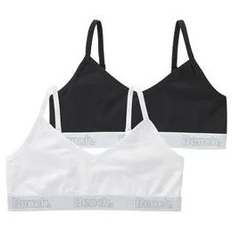 Bustier Bench., M&auml;dchen, Gr. 146/152, N-Gr, wei&szlig;, schwarz, Jersey, Obermaterial: 92% Baumwolle, 8% Elasthan, unifarben, Basic, BHs Bustier, mit weichem Logo-B&uuml;ndchen
