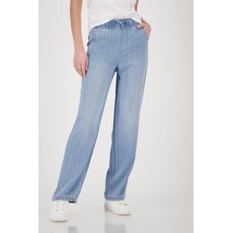 Schlupfhose monari, Damen, Gr. 42, N-Gr, jeans, Denim/Jeans, Obermaterial: 100% Lyocell, gestreift, unifarben, regular fit lang, Hosen Schlupfhose, Regular fit mit elastischem Bund