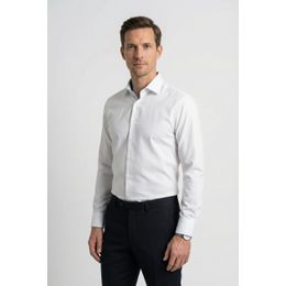 Businesshemd OLYMP "Luxor", Herren, Gr. 40, N-Gr, wei&szlig;, Web, Obermaterial: 64% Baumwolle, 27% Polyester, 9% Elasthan, gemustert, unifarben, comfort fit normal, 2-Knopf-Manschette verstellbar, Hemden, New Kentkragen, comfort fit, Climate Control