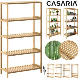 Casaria Standregal Badregal Bambus 130x60x26cm Ablagen h&ouml;henverstellbar