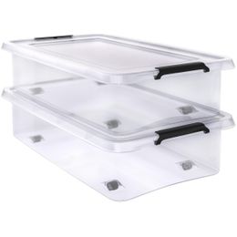 Deuba Aufbewahrungsbox 2er-Set Transparent 60x40x17cm 30L stapelbar