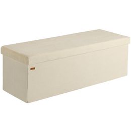 Casaria Sitzbank Beige Cord 114x38x38cm MDF faltbar
