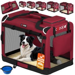 Cadoca Hundebox faltbar XL 82x58x58cm Dunkelrot
