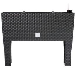 Deuba Hochbeet Polyrattanoptik Anthrazit 60x25x46cm Bew&auml;sserungssystem