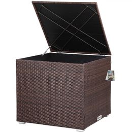Casaria Gartenbox Polyrattan 318L Braun mit Innenverkleidung wetterfest