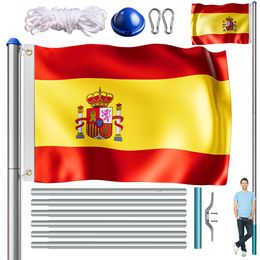 Monzana Fahnenmast Alu 650cm inkl Spanien-Flagge