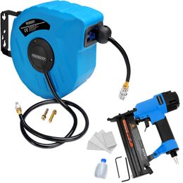 Monzana Druckluftschlauch-Aufroller 10m + Druckluft-Tacker