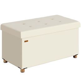 Casaria Sitzbank Beige Samt 76x38x42cm mit Stauraum faltbar