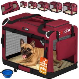 Cadoca Hundebox faltbar M 60x42x44cm Dunkelrot