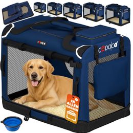Cadoca Hundebox faltbar XXXL 101x70x70cm Blau