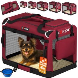 Cadoca Hundebox faltbar S 50x34x36cm Dunkelrot