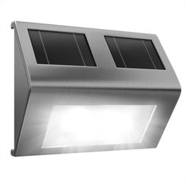 Monzana LED Solar Wandleuchte Edelstahl IP65