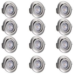 Monzana LED Einbauleuchte Krog 12er-Set Nickel