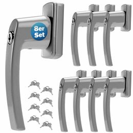 Monzana Fenstergriff 8er-Set Silber abschlie&szlig;bar