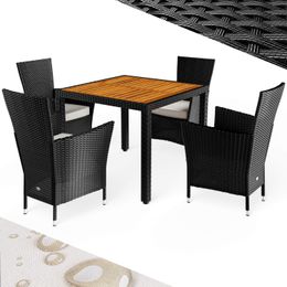 Casaria Polyrattan Garten-Sitzgruppe Korfu 5-tlg Schwarz