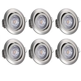 Monzana LED Einbauleuchte Krog 6er-Set Nickel