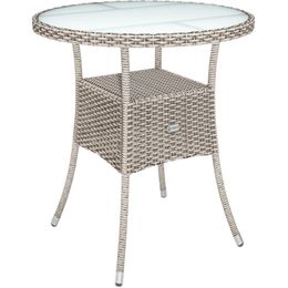 Casaria Polyrattan Tisch Creme &Oslash;60cm