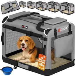 Cadoca Hundebox faltbar L 70x52x50cm Grau