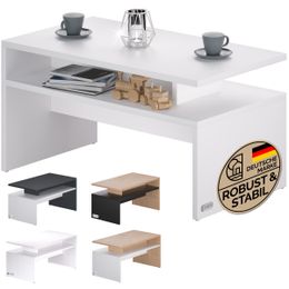 Casaria Couchtisch Sacramento Wei&szlig; 95x55x50cm