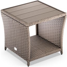 Casaria Polyrattan Beistelltisch Vedis Creme 45x45x40cm