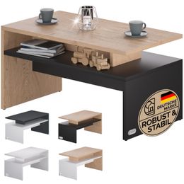Casaria Couchtisch Sacramento Holz/Grau 95x55x50cm