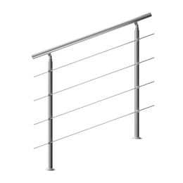 Monzana Treppengel&auml;nder Edelstahl 120cm 4 Streben