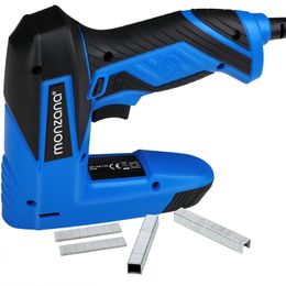Monzana Elektrotacker Blau/Schwarz inkl 400 Klammern