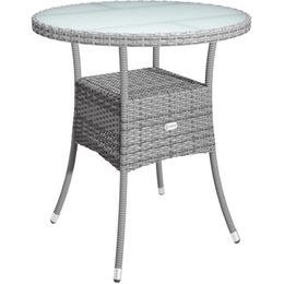 Casaria Polyrattan-Tisch Grau rund &Oslash;60cm
