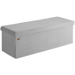 Casaria Sitzbank Grau Cord 114x38x38cm MDF faltbar