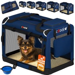Cadoca Hundebox faltbar S 50x34x36cm Blau