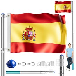Monzana Fahnenmast Alu 630cm inkl Spanien-Flagge