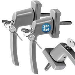 Monzana Fenstergriff 2er-Set Silber abschlie&szlig;bar