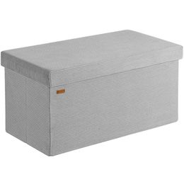 Casaria Sitzbank Grau Cord 76x38x38cm MDF faltbar