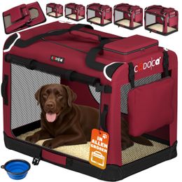 Cadoca Hundebox faltbar XXL 90x60x66cm Dunkelrot