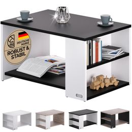 Casaria Couchtisch Santa Cruz Wei&szlig;/Anthrazit 90x60x50cm