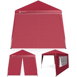 Casaria Faltpavillon Capri Rot 3x3m inkl 2 Seitenw&auml;nden UV-Schutz 50+