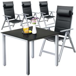 Casaria Garten-Sitzgruppe Bern Premium 5-tlg Silber Alu