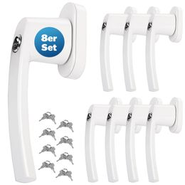 Monzana Fenstergriff 8er-Set Wei&szlig; abschlie&szlig;bar