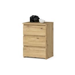 M&ouml;bel Kraft Nachttisch mit 3 Schubladen holzfarben Ma&szlig;e (cm): B: 40 H: 57 &raquo; M&ouml;bel Kraft