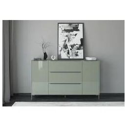 Sideboard "Reno", olivgr&uuml;n matt lack, glas olivgr&uuml;n glanz, B:182cm H:108cm T:42cm, Glas, Holzwerkstoff, SET ONE BY Musterring, Sideboards, Sideboard, Mit Winkelfu&szlig; in diversen Farben, 108 cm H&ouml;he & Farbauswahl