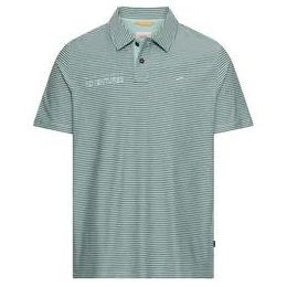 Poloshirt Camel Active, Herren, Gr. XL, aqua gr&uuml;n, Jersey, Obermaterial: 100% Baumwolle, bestickt, gestreift, normal h&uuml;ftbedeckend, Rundhals, Shirts, in Streifen-Optik
