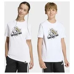 T-Shirt Adidas SPORTSWEAR "GAMING GRAPHIC JUNIOR", M&auml;dchen, Gr. 140, wei&szlig;, Obermaterial: 100% Baumwolle, Shirts T-Shirt