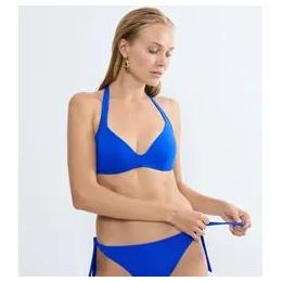 B&uuml;gel-Bikini-Top Triumph "Mix & Match Summer PU Plunge sd", Damen, Gr. 42, Cup B, racing blau, Microfaser, Obermaterial: 77% Polyamid, 23% Elasthan, Bikini-Oberteile, verspielt und farbenfroh
